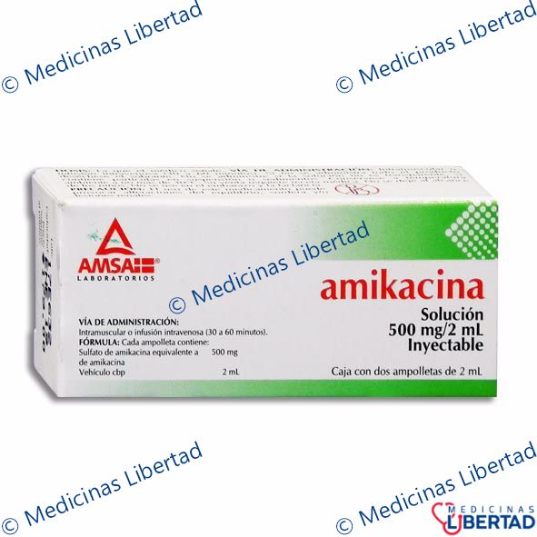 AMIKACINA 500MG AMSA Solucion Inyectable c/2 | Medicinas Libertad